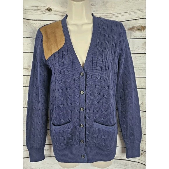 Ralph Lauren | Sweaters | Ralph Lauren Navy Cable Sweater Cardigan M ...